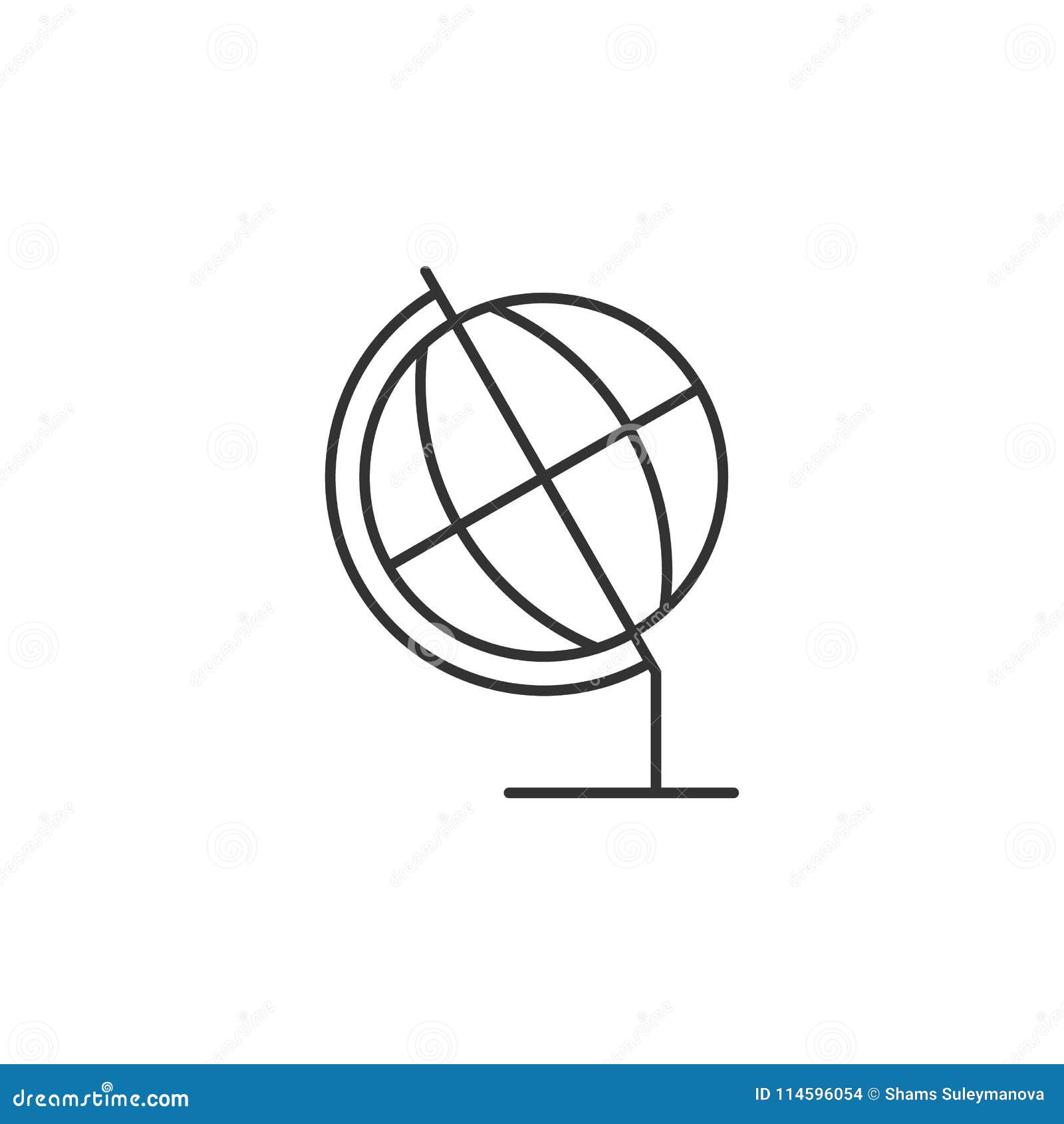 Globe Line Icon. Simple Element Illustration. Globe Line Symbol Design ...