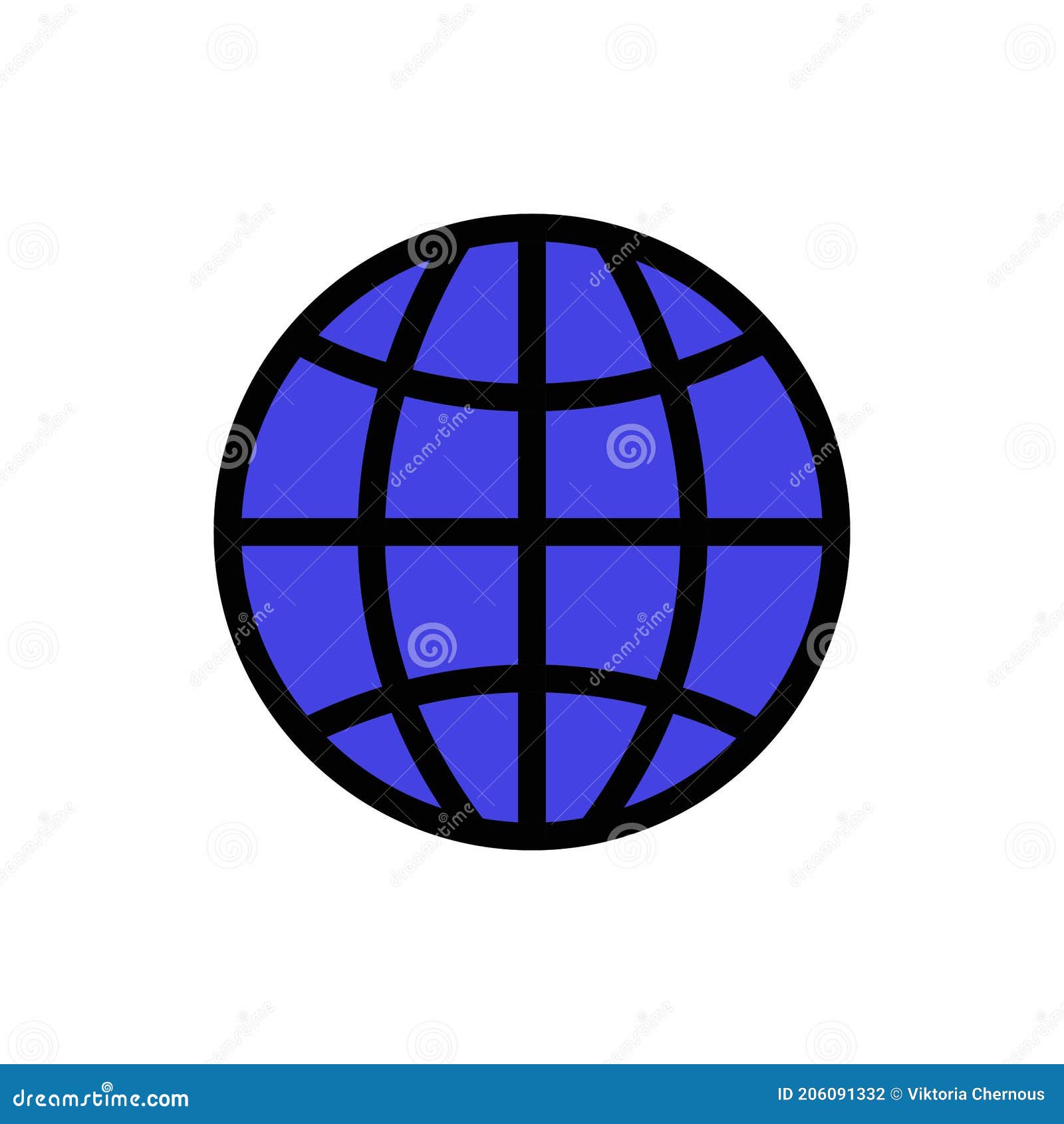 Globe Line Icon, Vector Color Line Illustration Stock Illustration ...