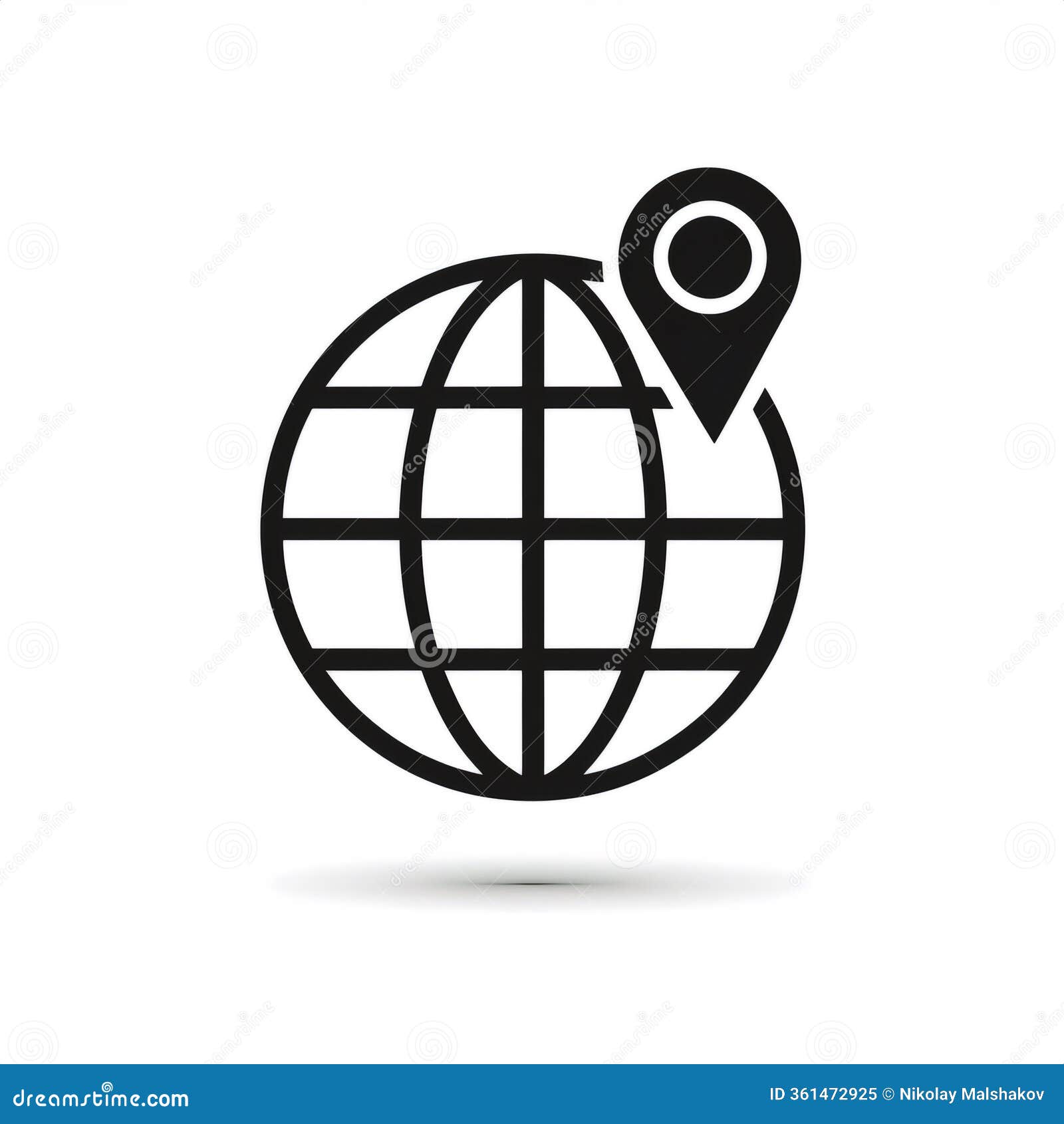 Globe with Location Pin Symbolizing Global Navigation Stock ...