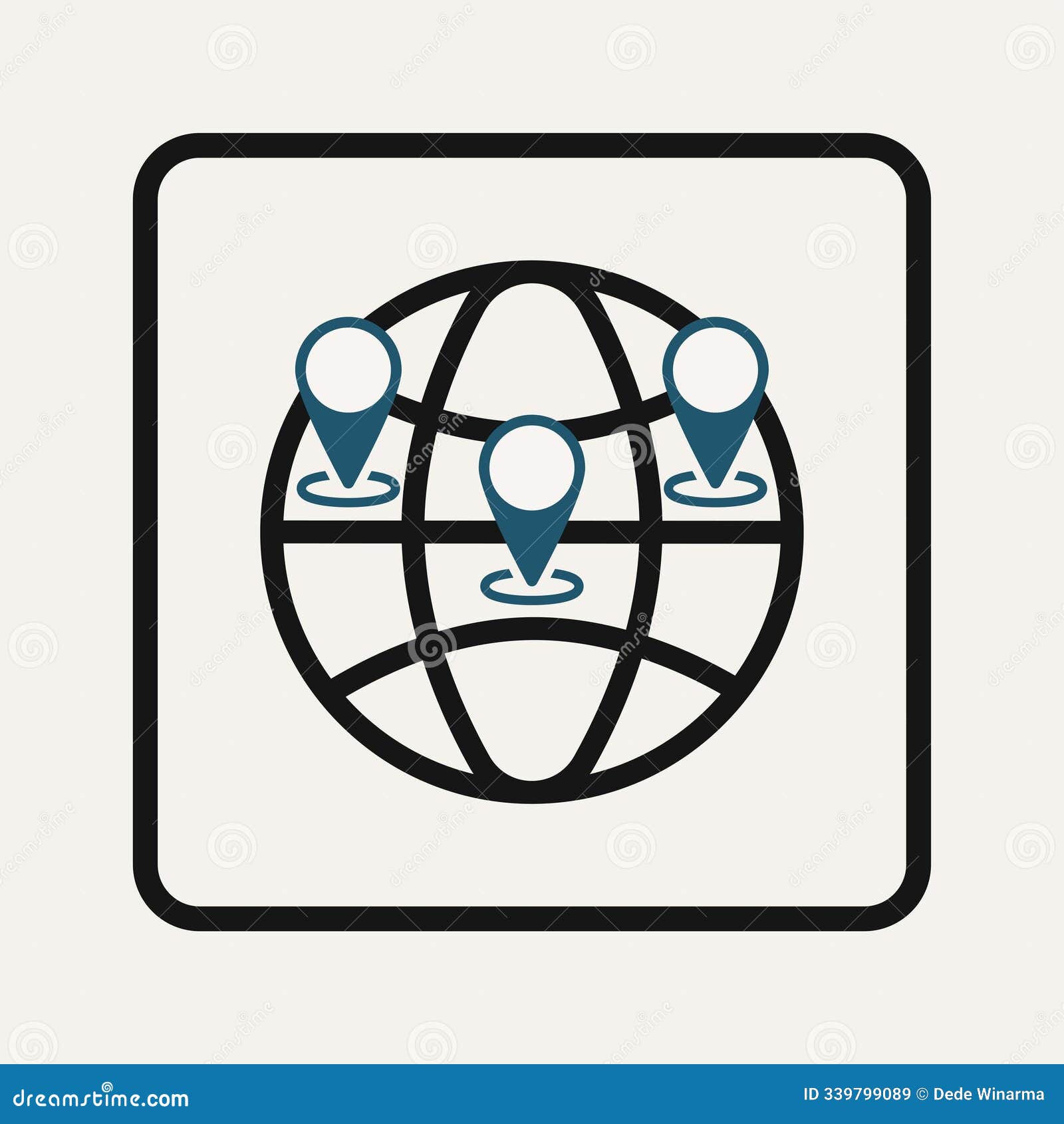 Globe with Location Pins Symbol Design Vector Illustration Stock Vector ...