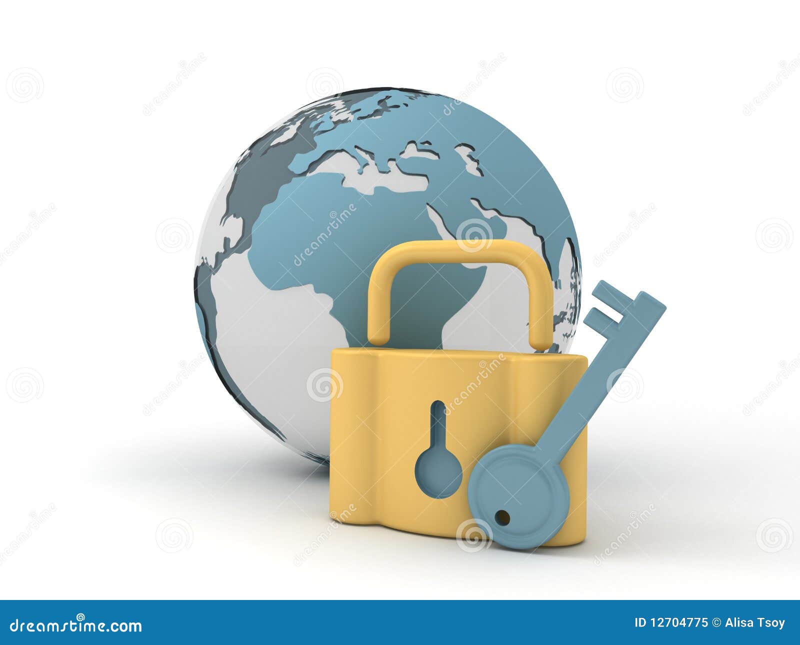 Globe and lock stock illustration. Illustration of protect - 12704775