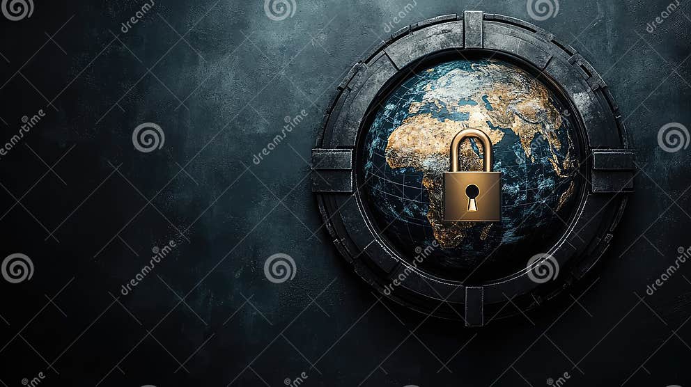 Globe with Lock Symbolizing Protection or Safety Stock Image - Image of ...