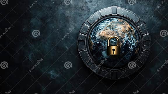 Globe with Lock Symbolizing Protection or Safety Stock Image - Image of ...