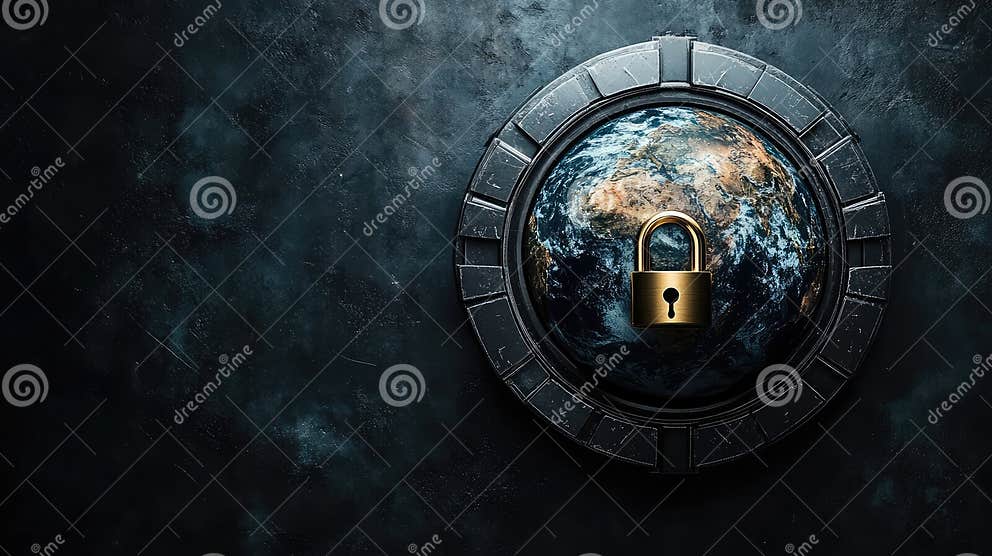 Globe with Lock Symbolizing Protection or Safety Stock Image - Image of ...
