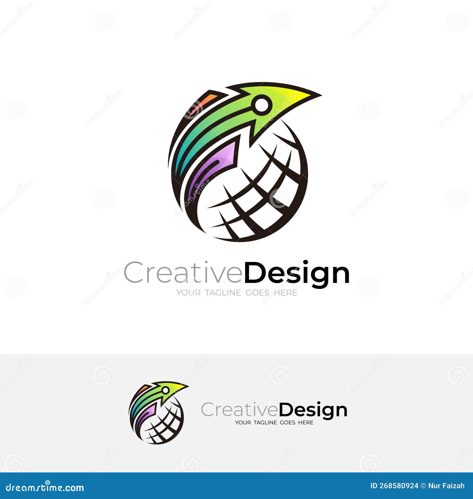 Globe Logo and Arrow Design Combination, Earth Logos Stock Vector ...