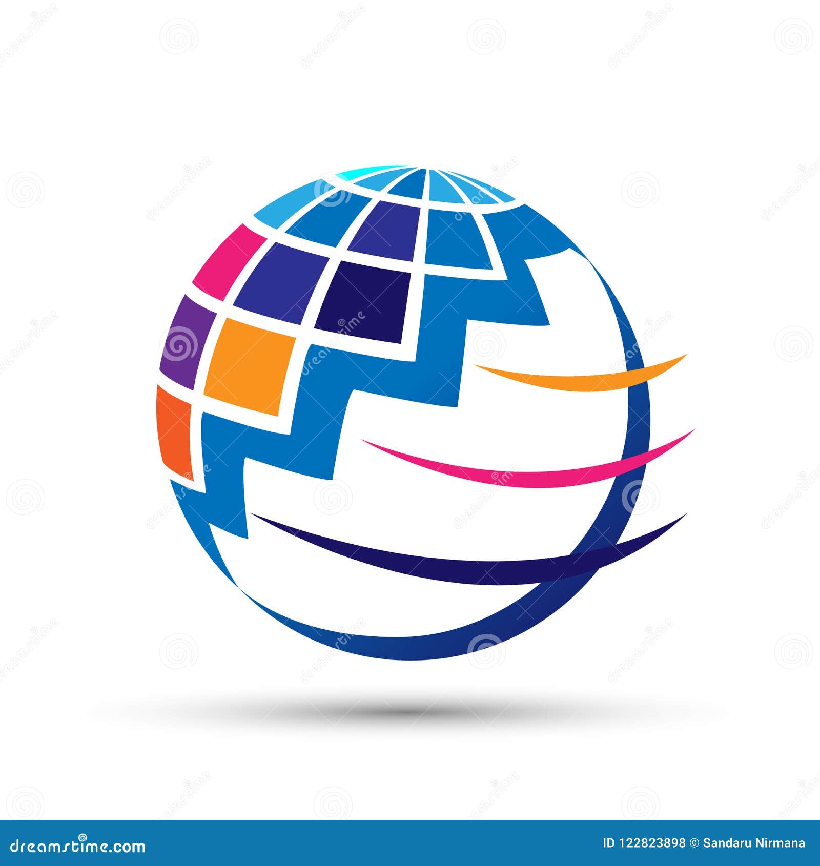 Globe Logo Icon on White Background Stock Vector - Illustration of ...