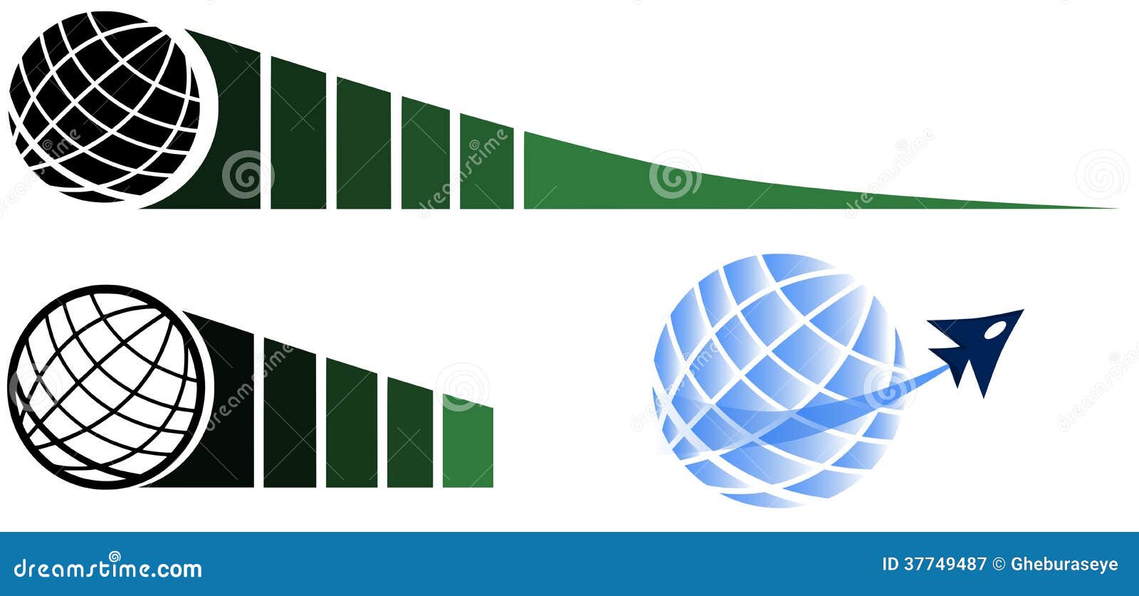 Set of Globe Logos Isolated Stock Illustration - Illustration of globe ...