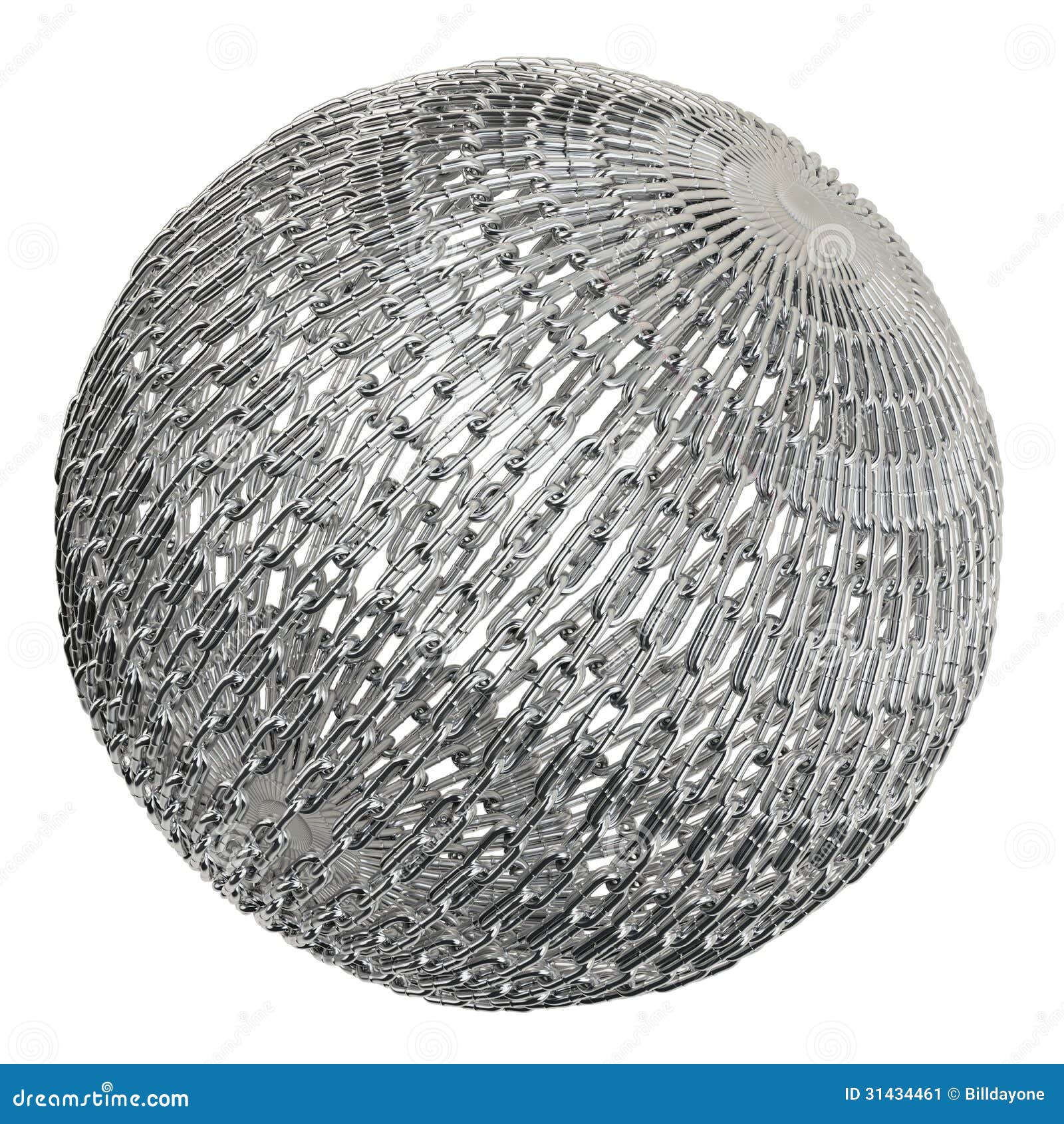 Globe Made of Chrome Chains Stock Illustration - Illustration of ...