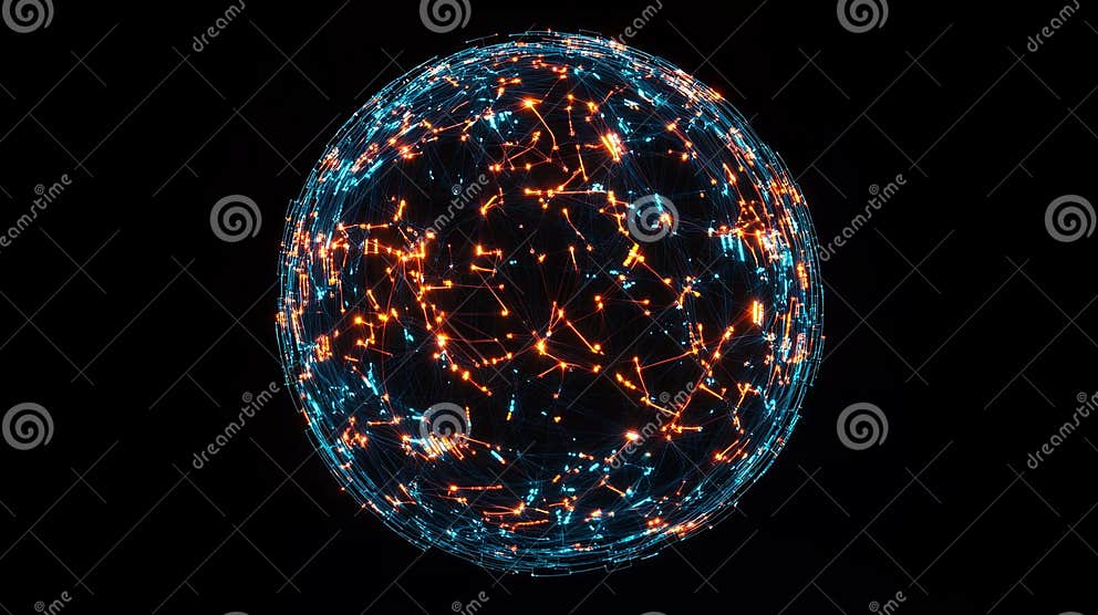 A Globe Made of Interconnected Glowing Circuits, Symbolizing Global ...