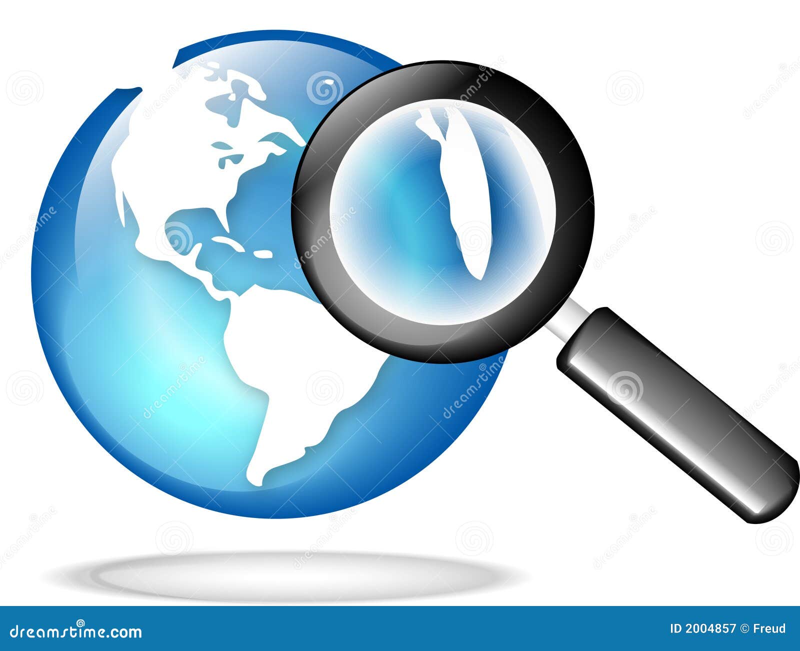 GLOBE with MAGNIFY GLASS stock illustration. Illustration of earth ...