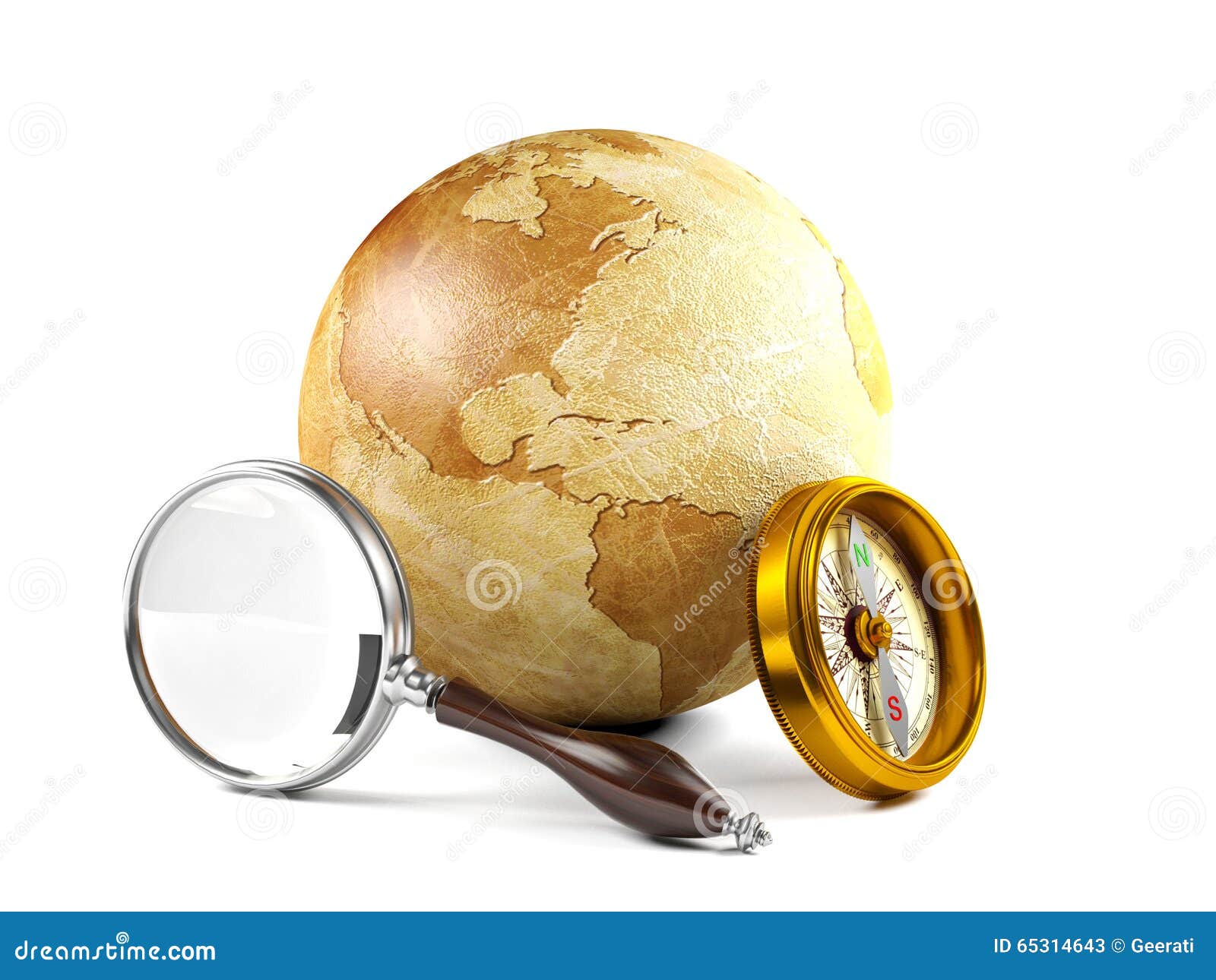 Compass On World Map. Royalty-Free Stock Photography | CartoonDealer ...