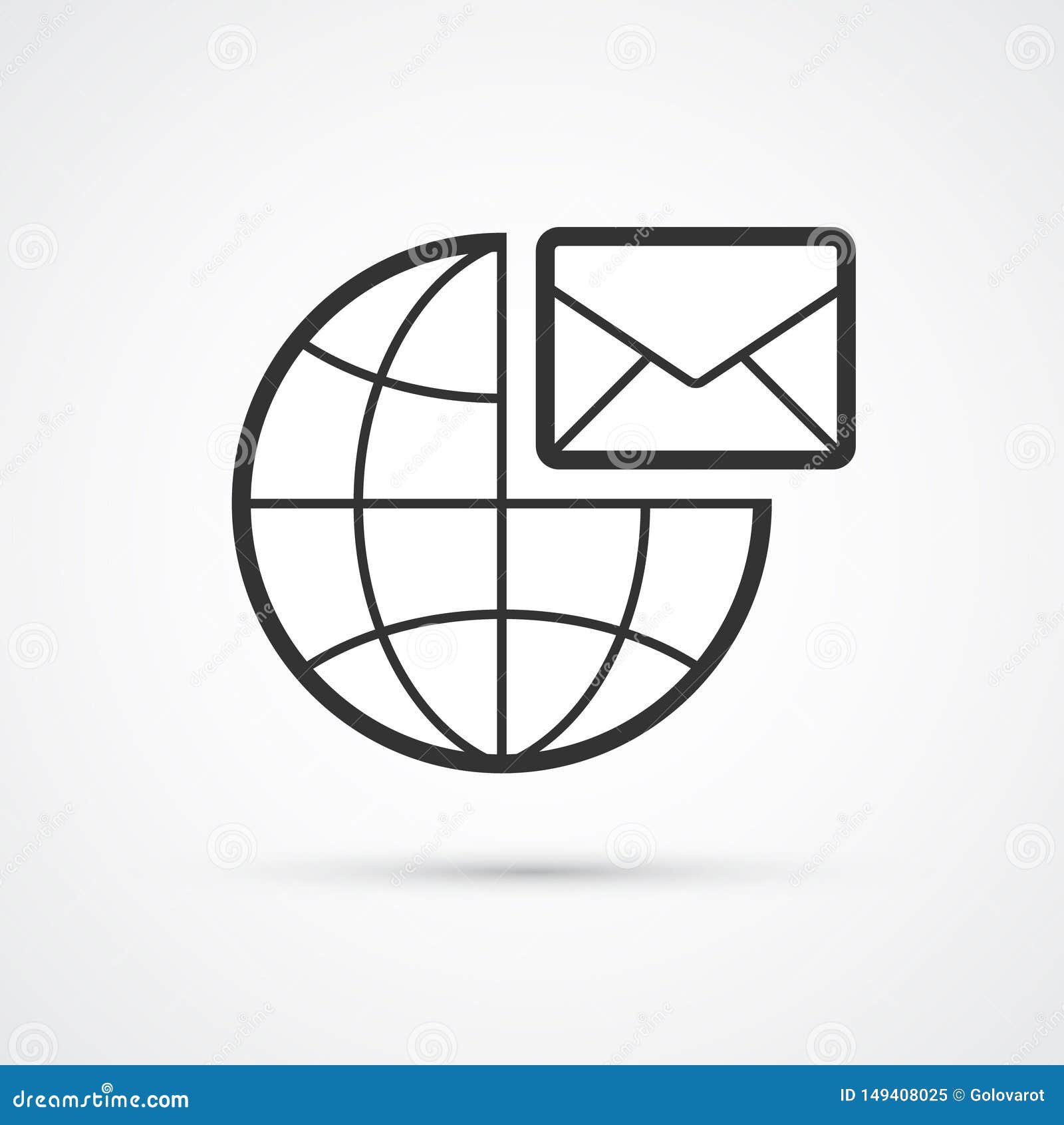 Globe Mail Flat Line Trendy Black Icon. Vector Eps10 Stock Vector ...