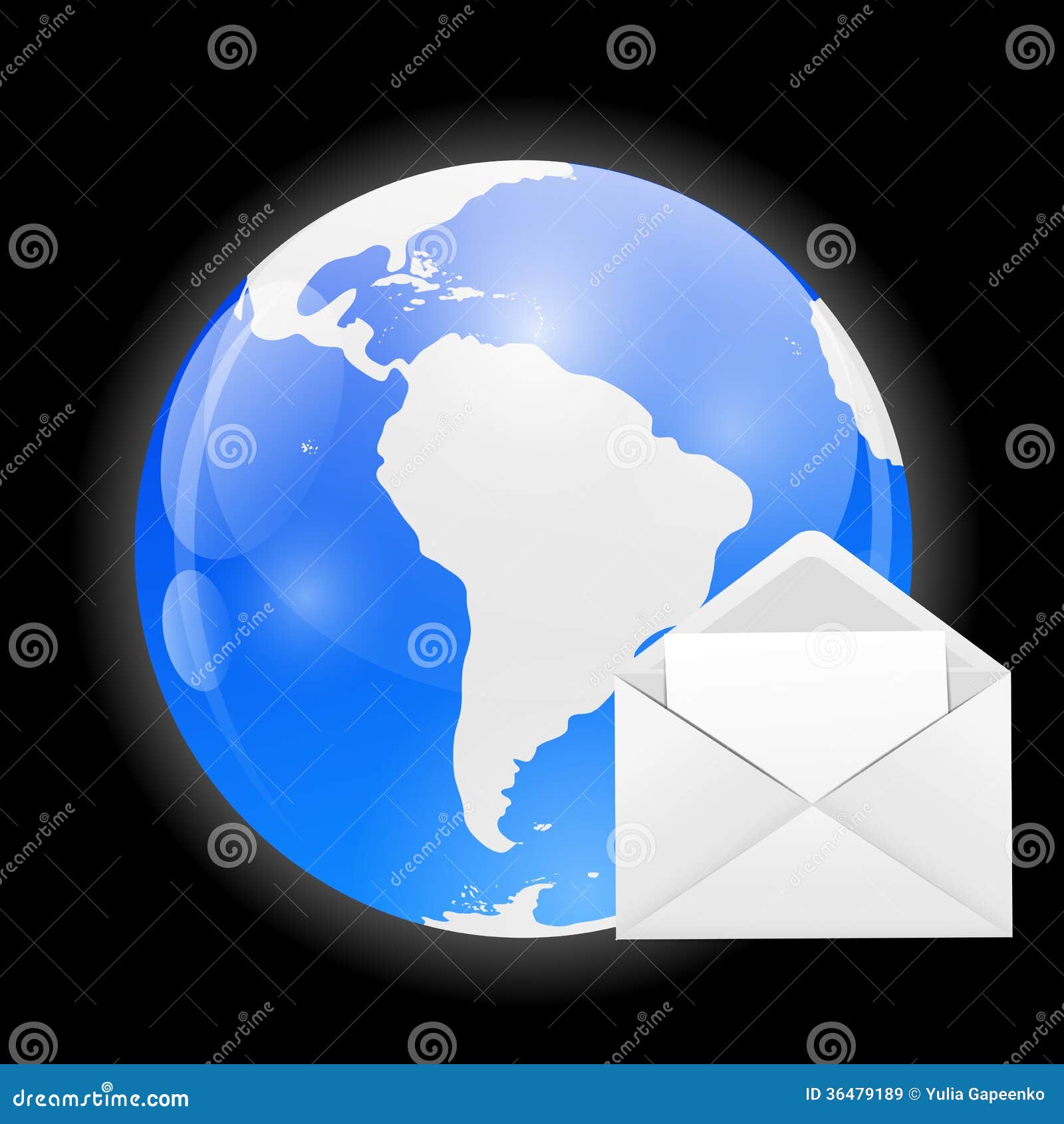 Globe with Mail Vector Illustration Stock Vector - Illustration of ...