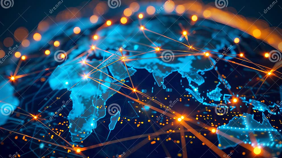 A Globe with Many Connections and Lines Stock Image - Image of globe ...