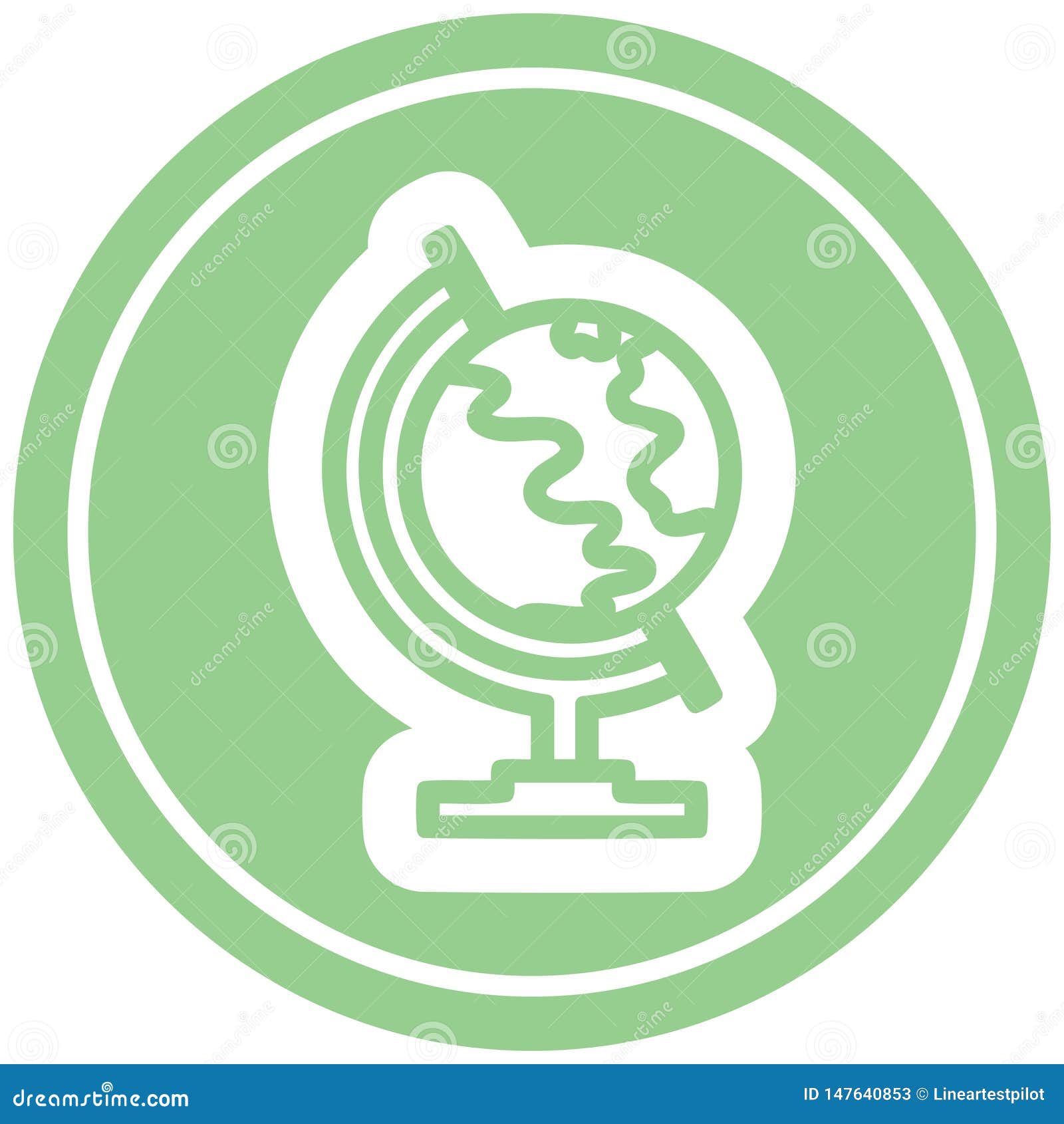 Globe map circular icon stock vector. Illustration of world - 147640853
