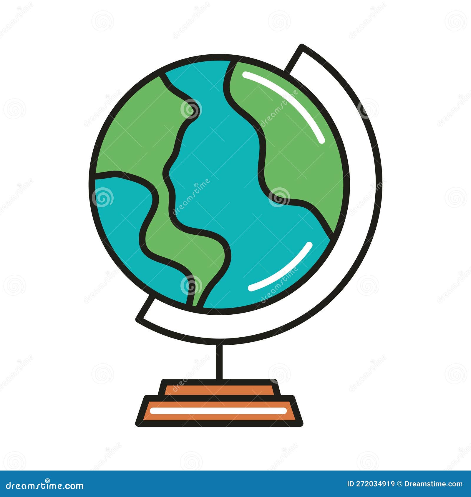 Globe map icon stock vector. Illustration of geography - 272034919