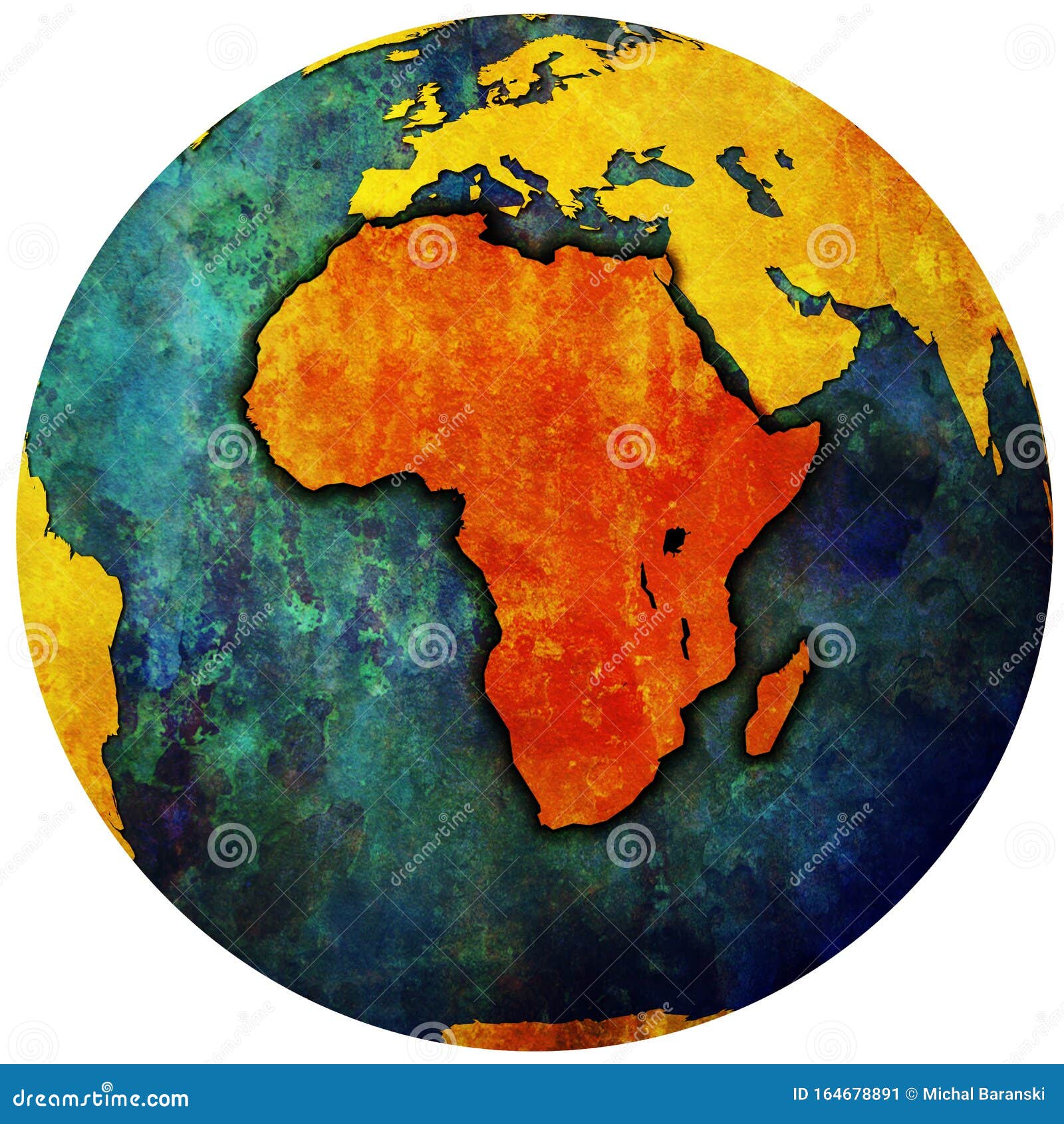 Globe Map with Territory of Africa Continent Stock Illustration ...