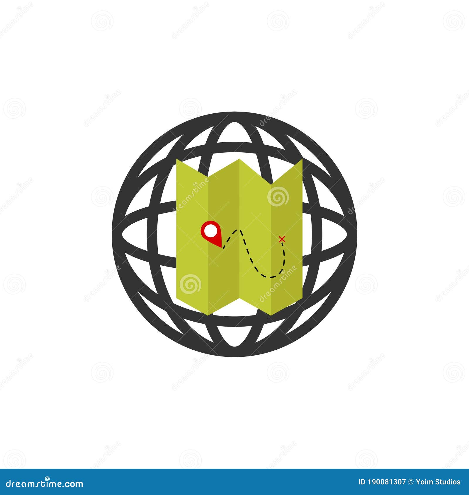 Globe Map Vector Graphic Design Illustration.icon Logo Design Elements ...