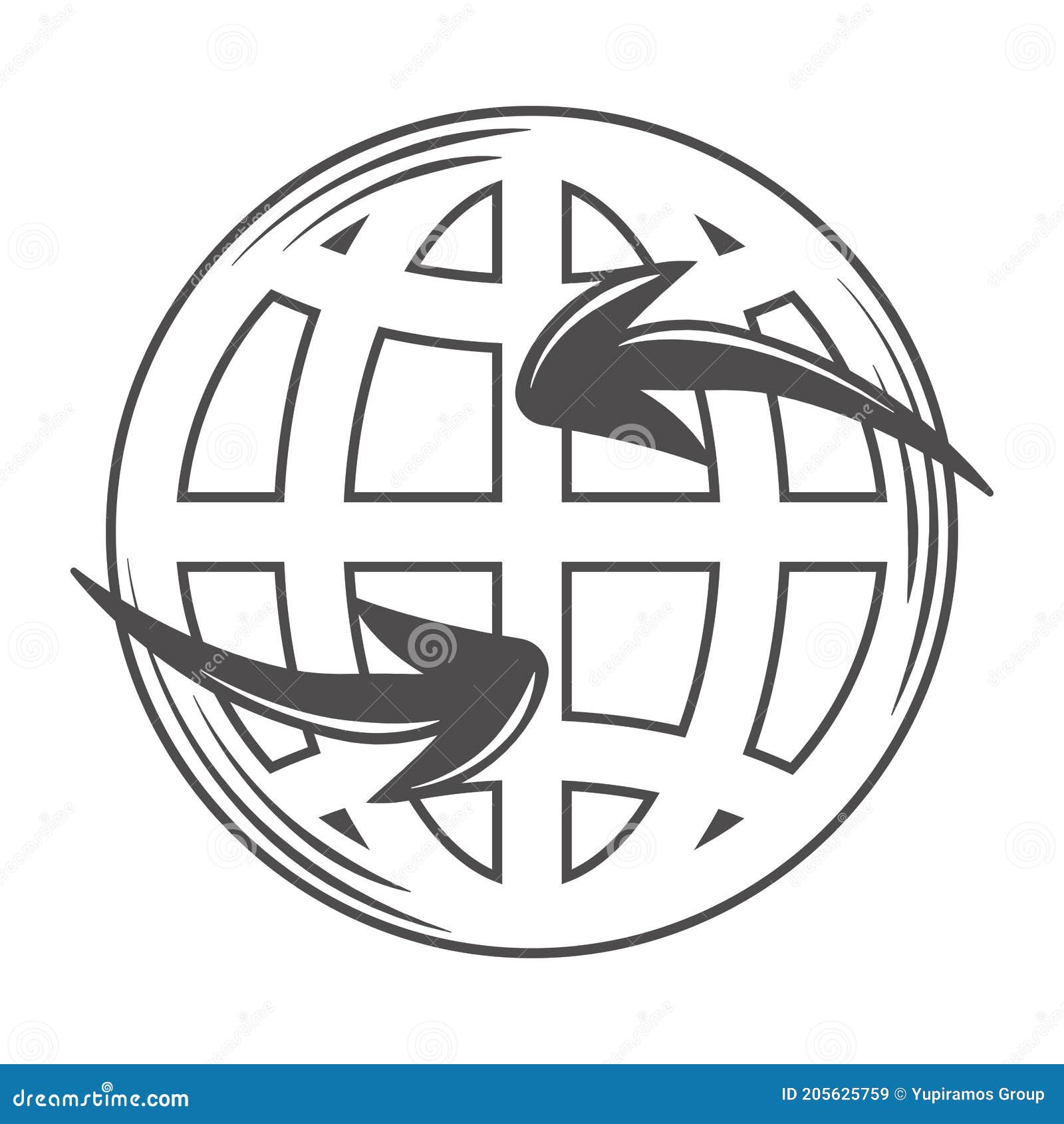 Map Of The World And Arrows In Cartoon Vector | CartoonDealer.com #5046043