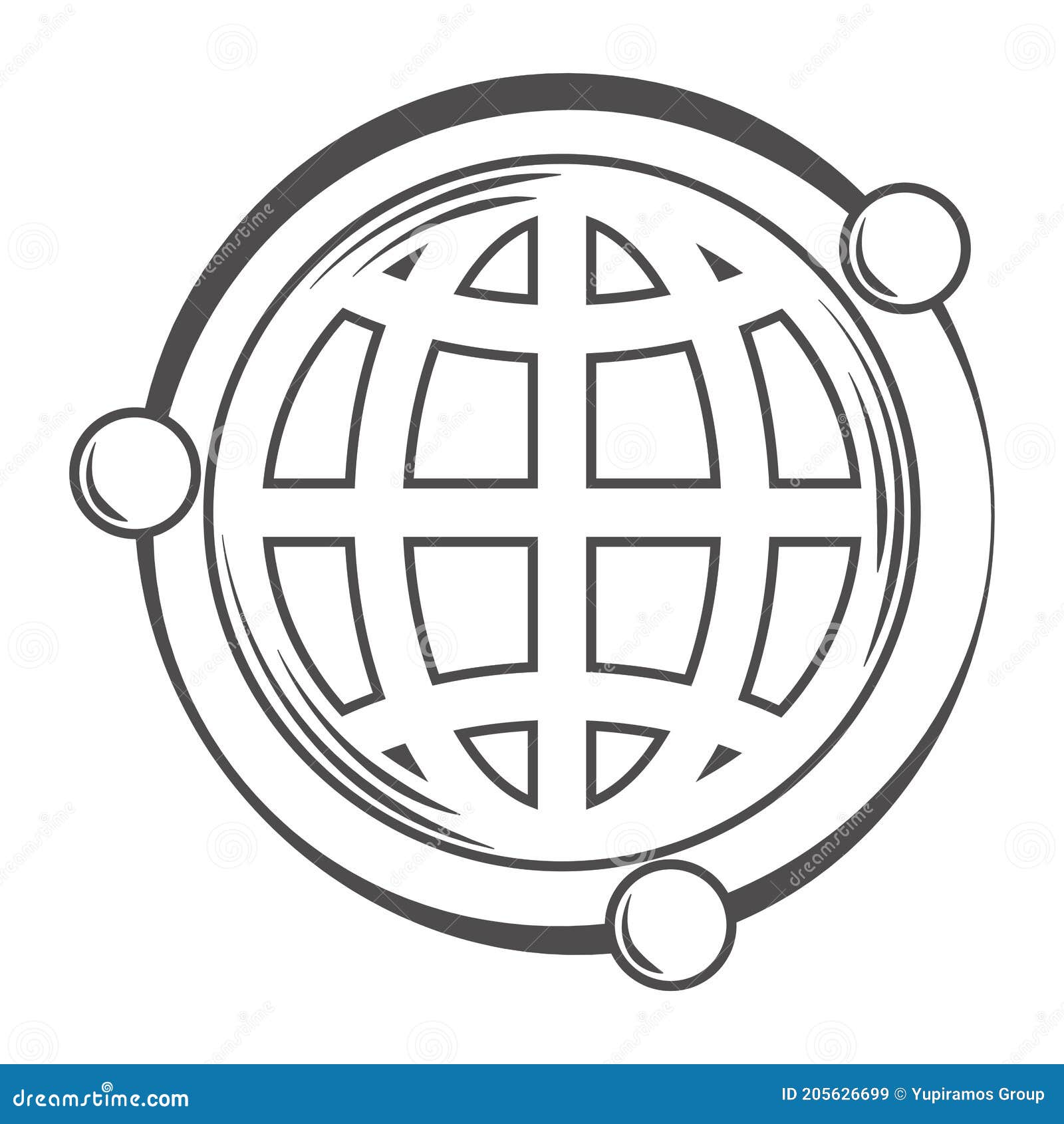 Globe Map World Connection Around Pointer Icon Stock Vector ...