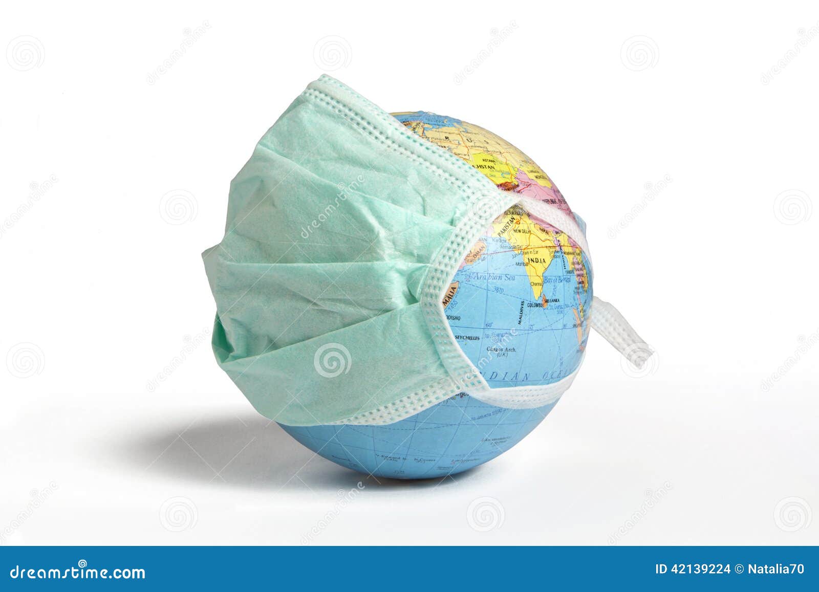 Globe with a Mask stock photo. Image of conservation - 42139224