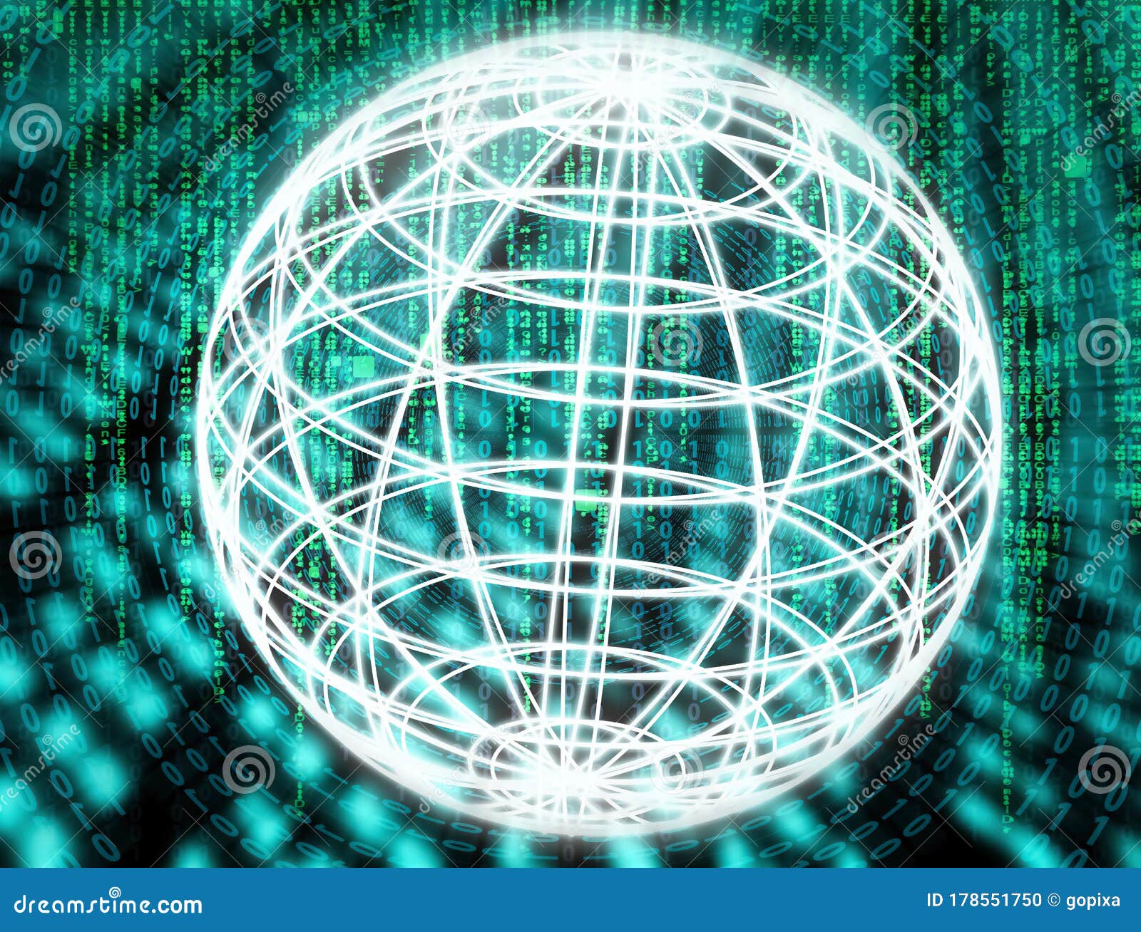 Globe and matrix stock photo. Image of privacy, processing - 178551750