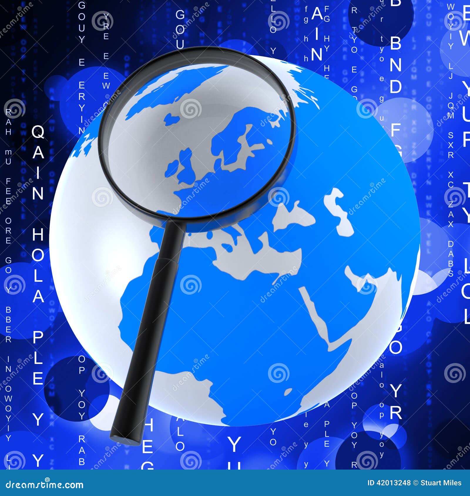 Globe Matrix Represents Earth Binary and Globalise Stock Illustration ...