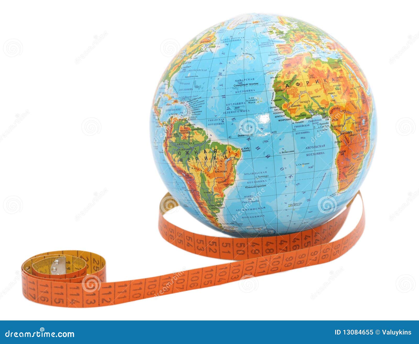 Globe with measure tape stock image. Image of atlas, earth - 13084655