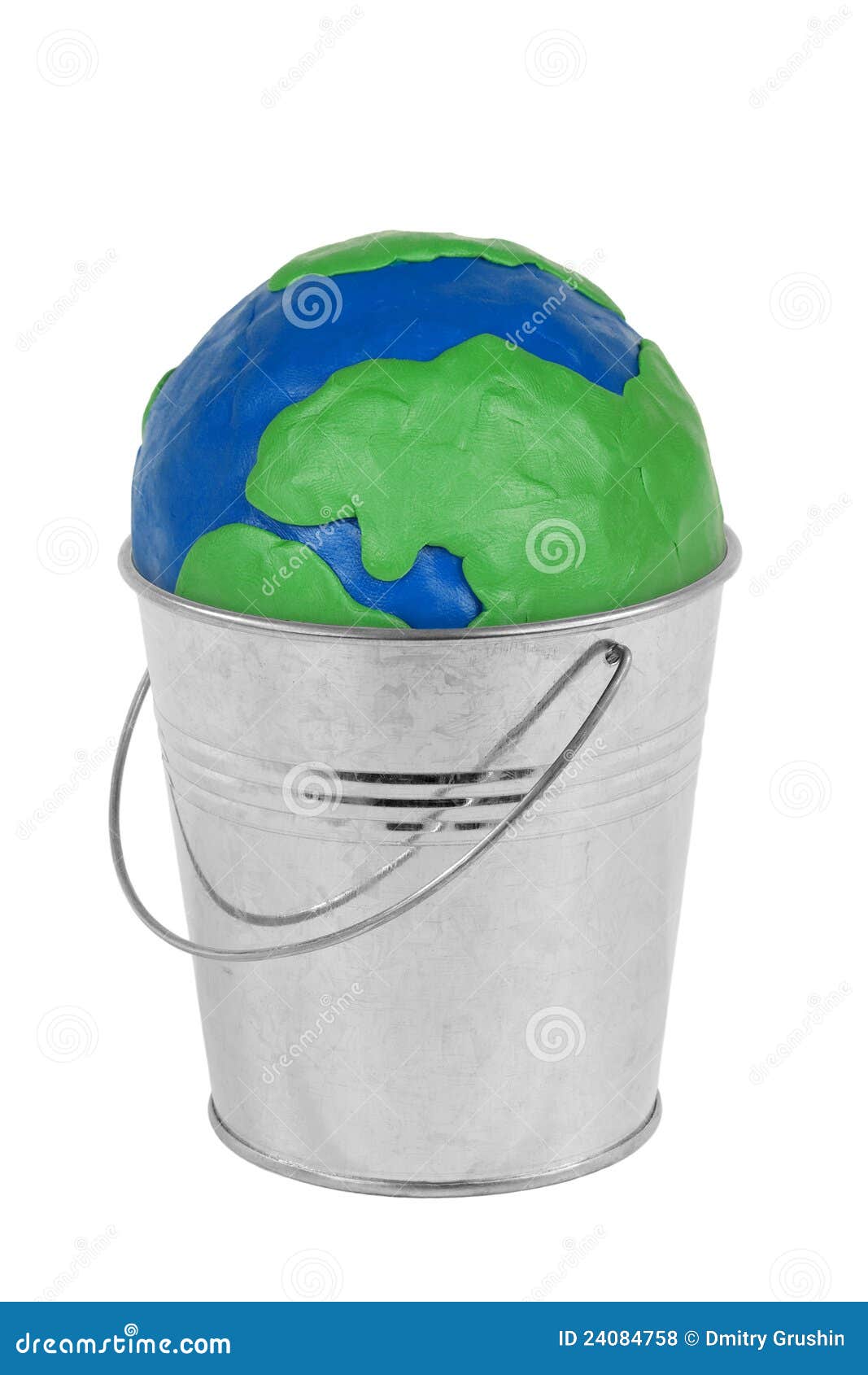 Globe in a metal bucket stock photo. Image of container - 24084758