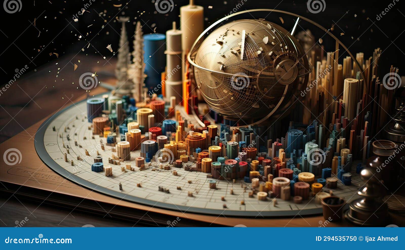 Globe Model of the World on the Table Stock Photo - Image of land ...