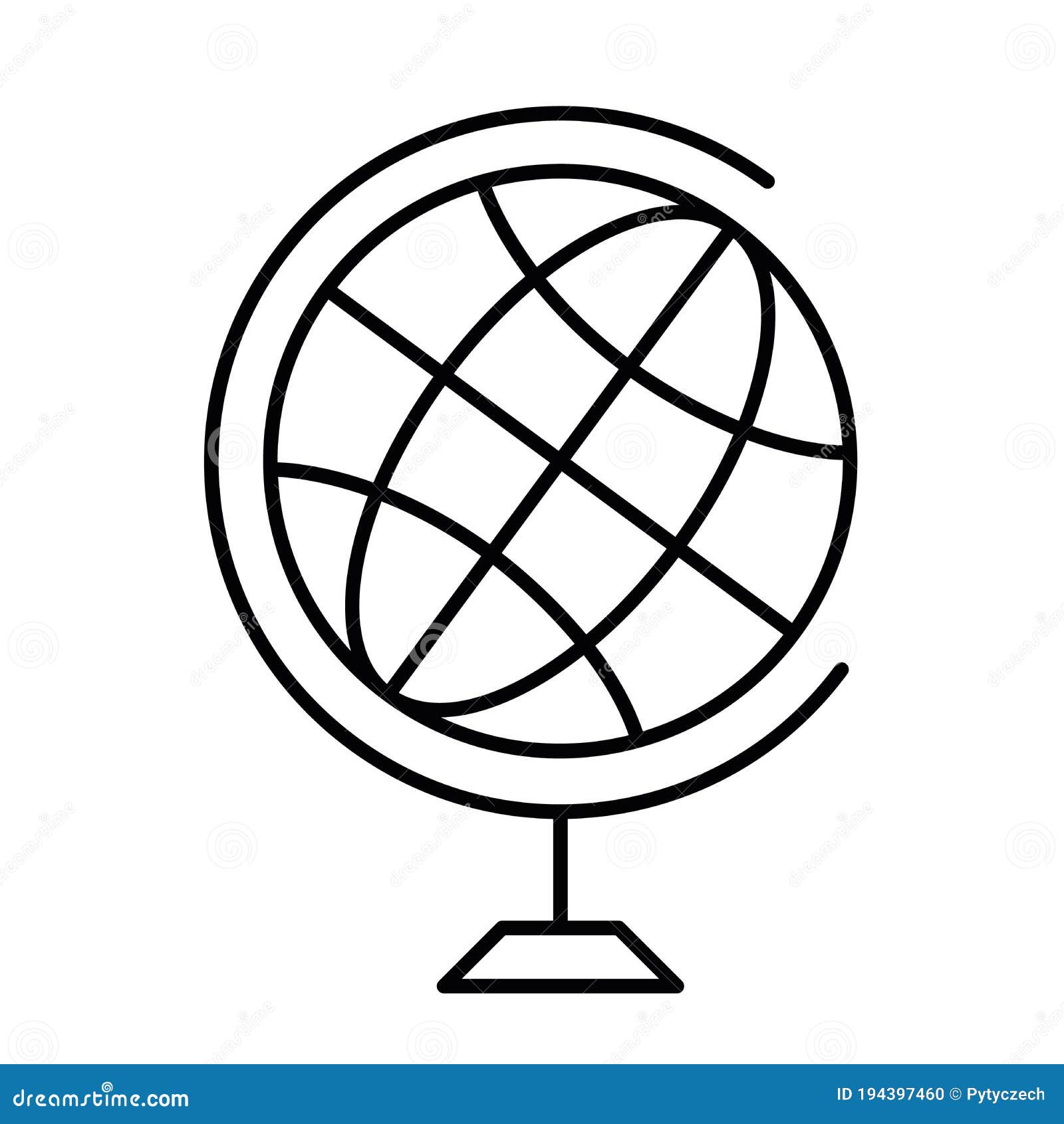 Globe thin line icon stock vector. Illustration of globe - 194397460