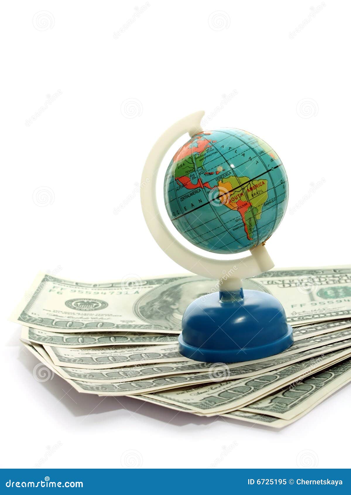 Globe and money stock image. Image of isolated, metal - 6725195