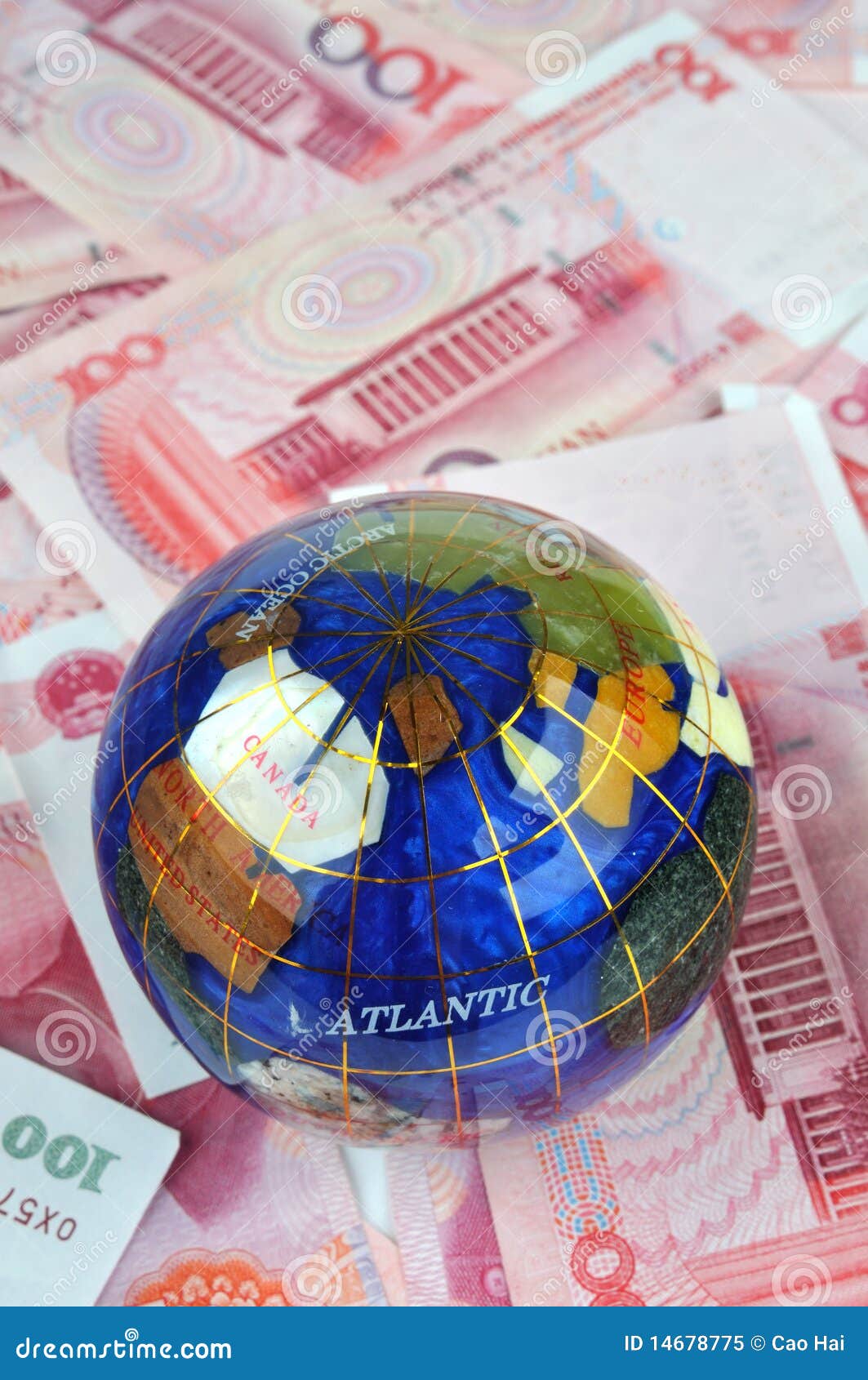 Globe and money notes stock image. Image of wide, tellurion - 14678775