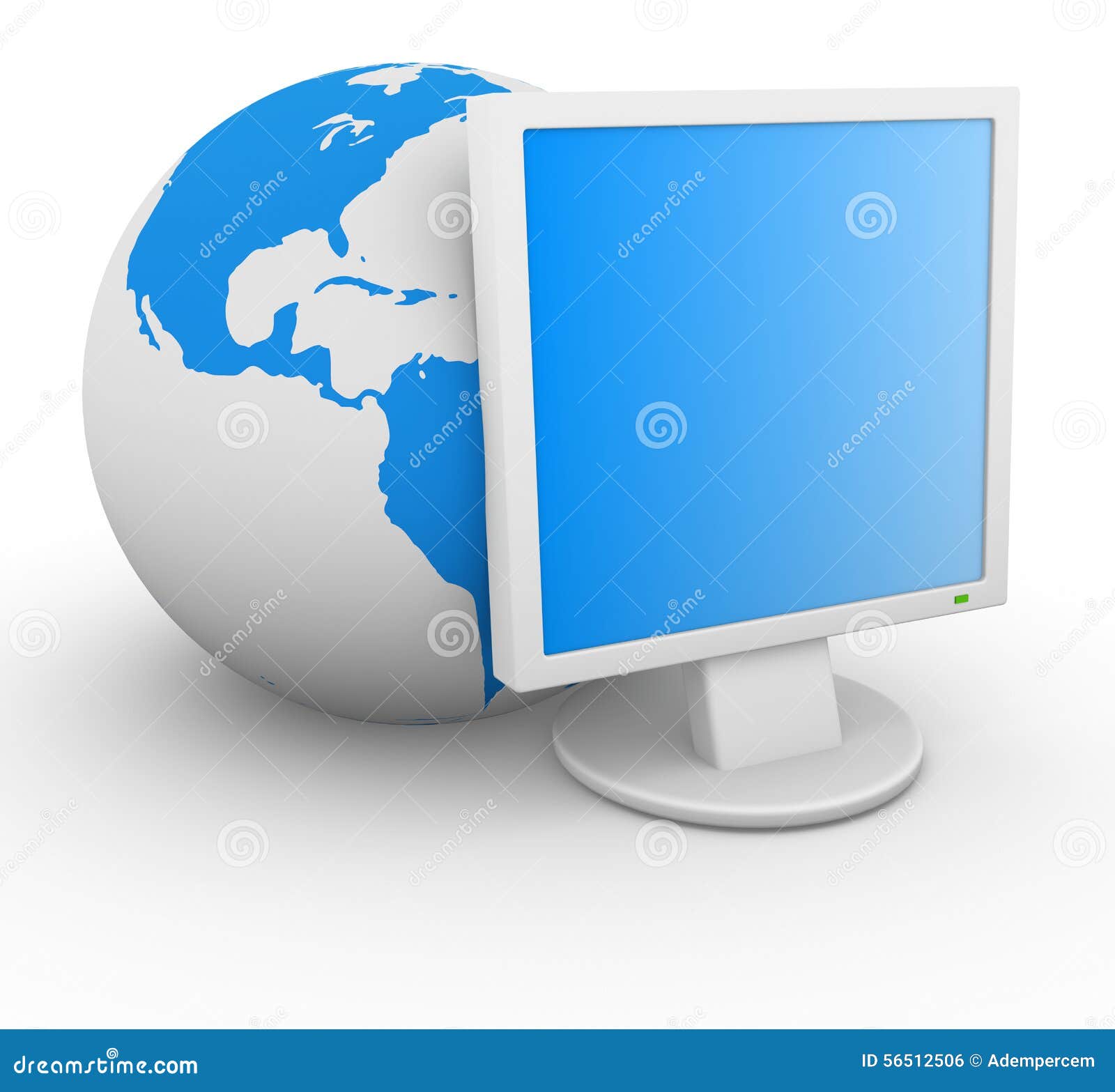 Globe with monitor stock illustration. Illustration of graphic - 56512506