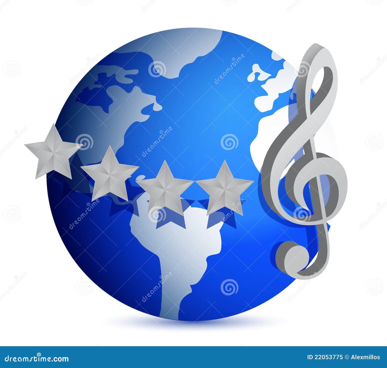Globe with Music Note Illustration Design Stock Illustration ...