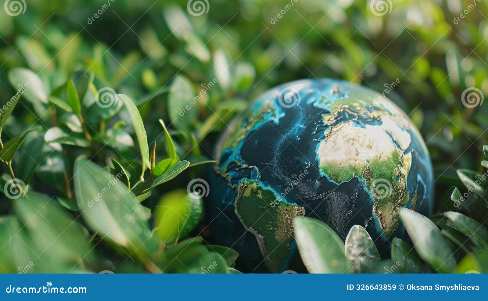 Globe Nestled in Lush Green Foliage Representing Environmental ...