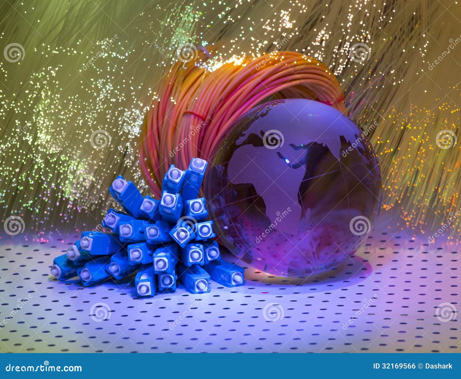 Globe with Network Cables and Servers Stock Photo - Image of digital ...