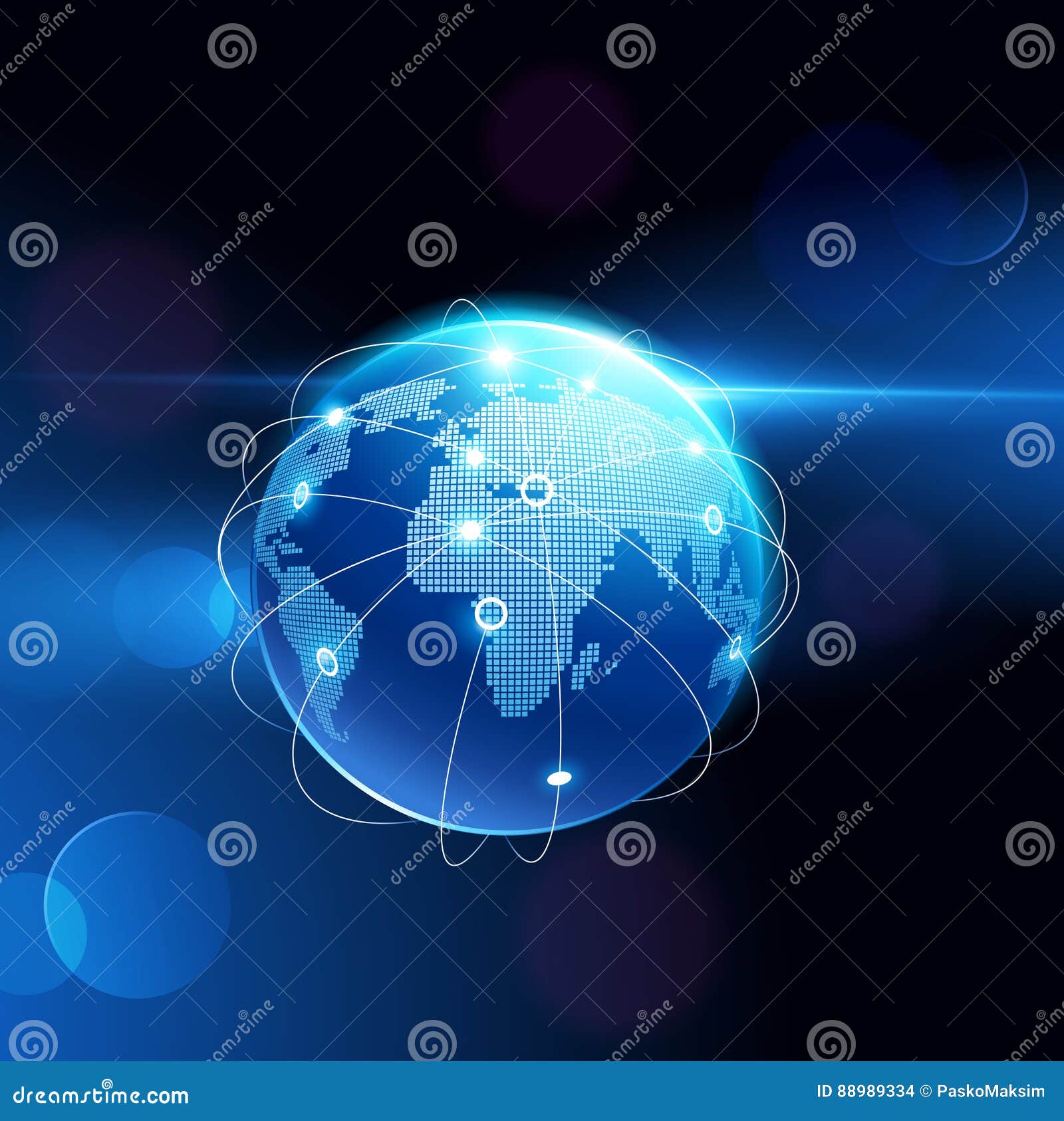 Globe Network Connection. Vector Stock Vector - Illustration of planet ...