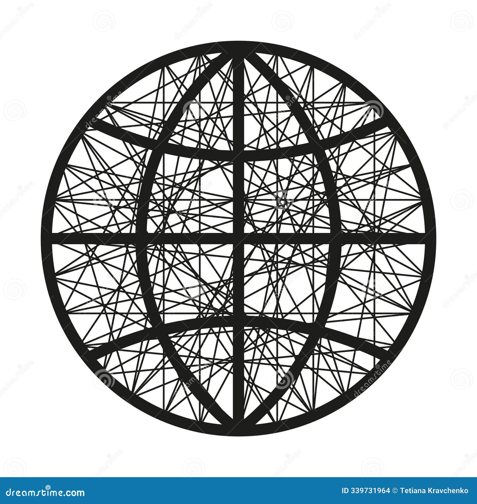 Globe Network Icon. Abstract Web Symbol. Global Connections Figure ...