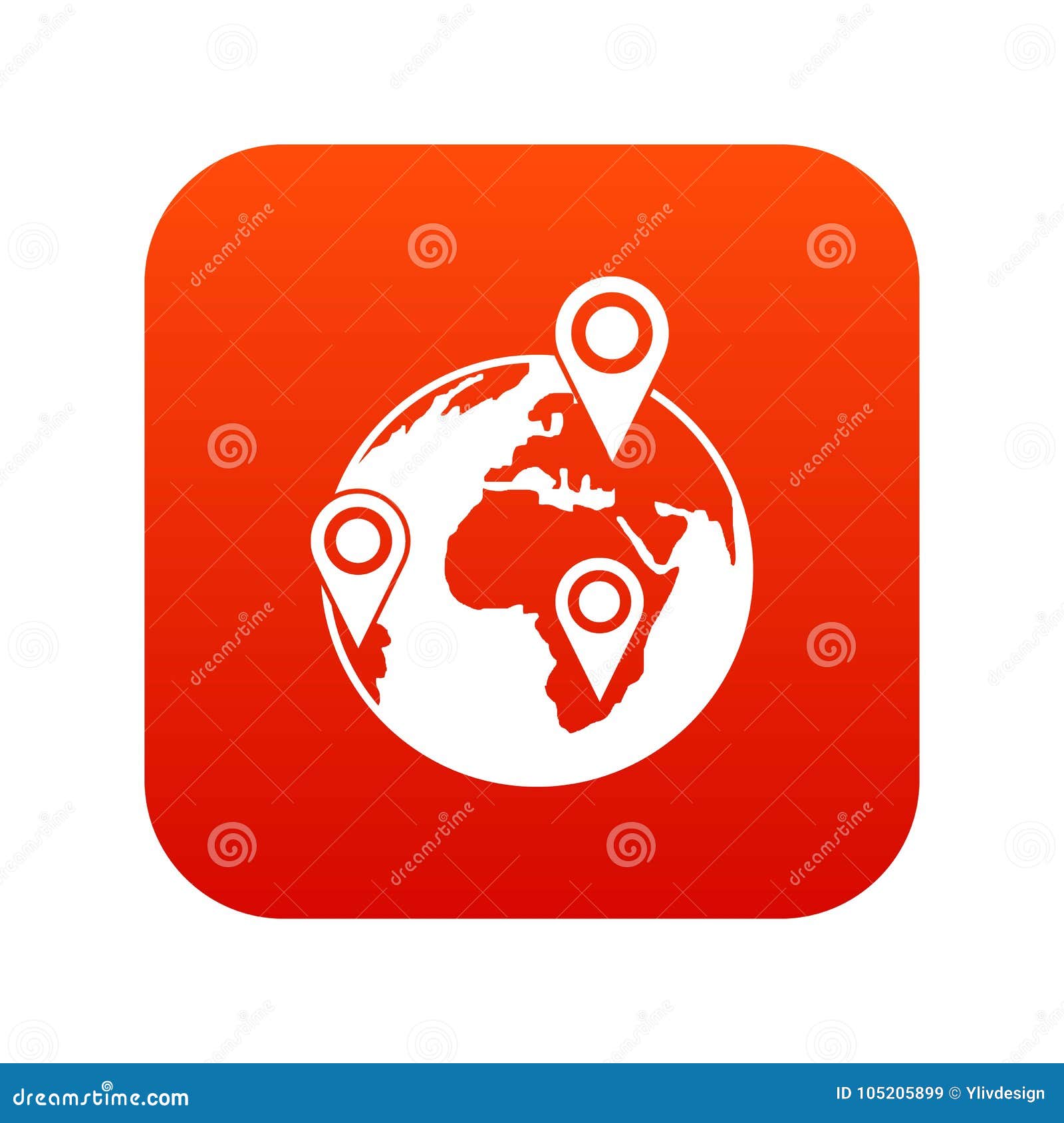 Globe of Network Icon Digital Red Stock Vector - Illustration of ...