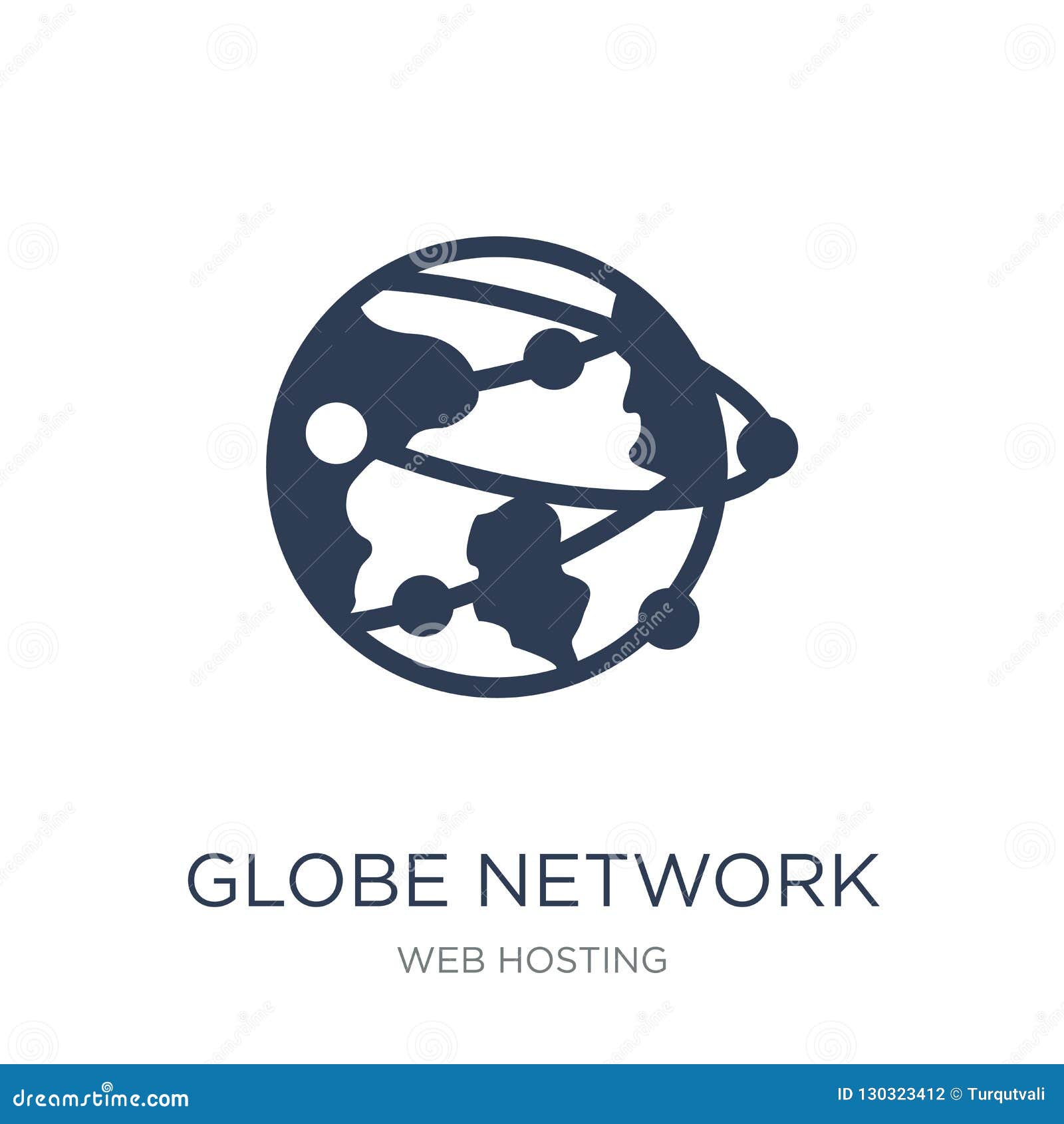 Globe Network Icon. Trendy Flat Vector Globe Network Icon on White ...