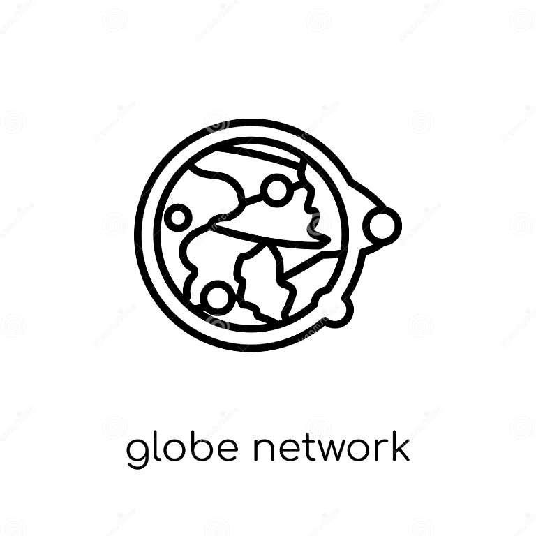 Globe Network Icon. Trendy Modern Flat Linear Vector Globe Network Icon ...