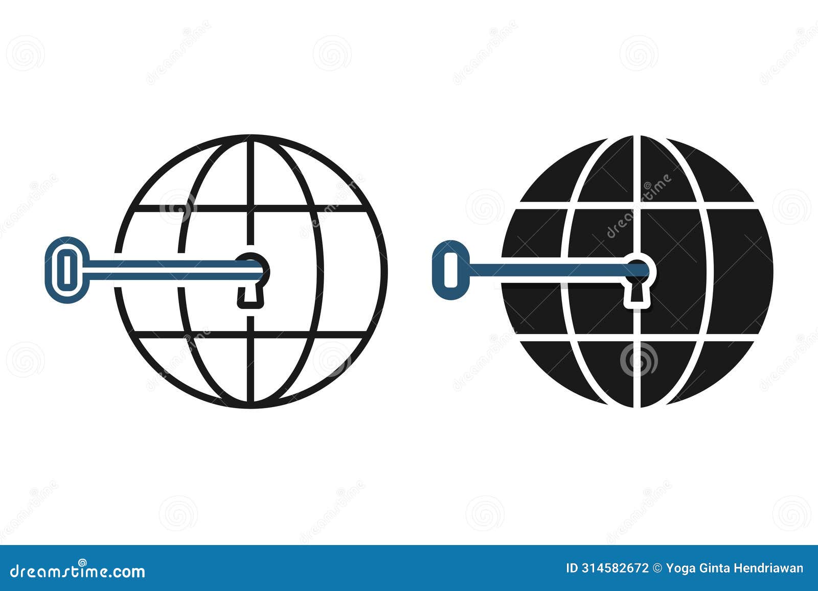 Globe Network Lock Icon. Illustration Vector Stock Vector ...