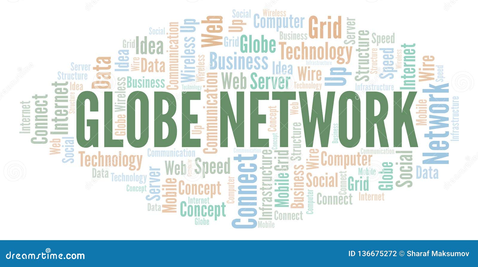Globe Network word cloud stock illustration. Illustration of word ...