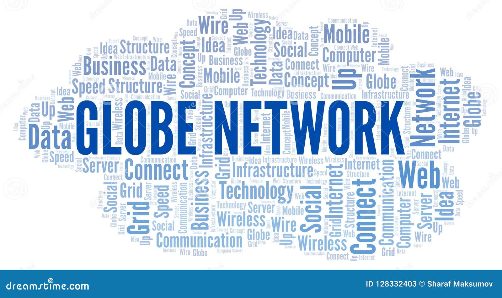 Globe Network word cloud. stock illustration. Illustration of text ...