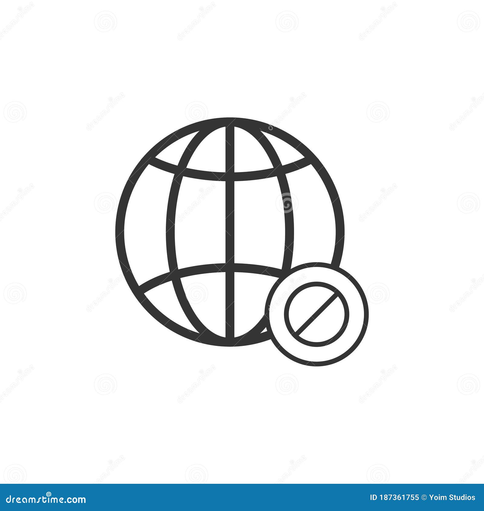 Globe No Internet Vector Design Template Illustration Stock Vector ...