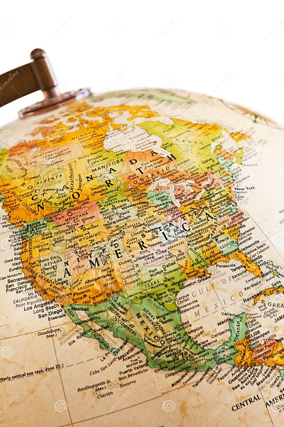 Globe - North America stock image. Image of cartography - 9389905