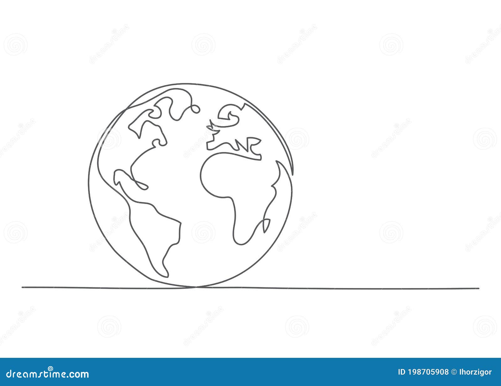 Globe One Line Drawing Vector Globe in Line Style on White Background ...