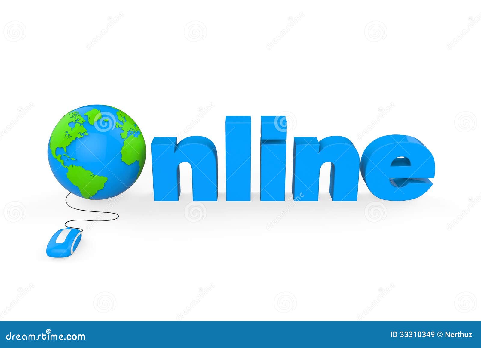 Globe with Online Text stock illustration. Illustration of computer ...