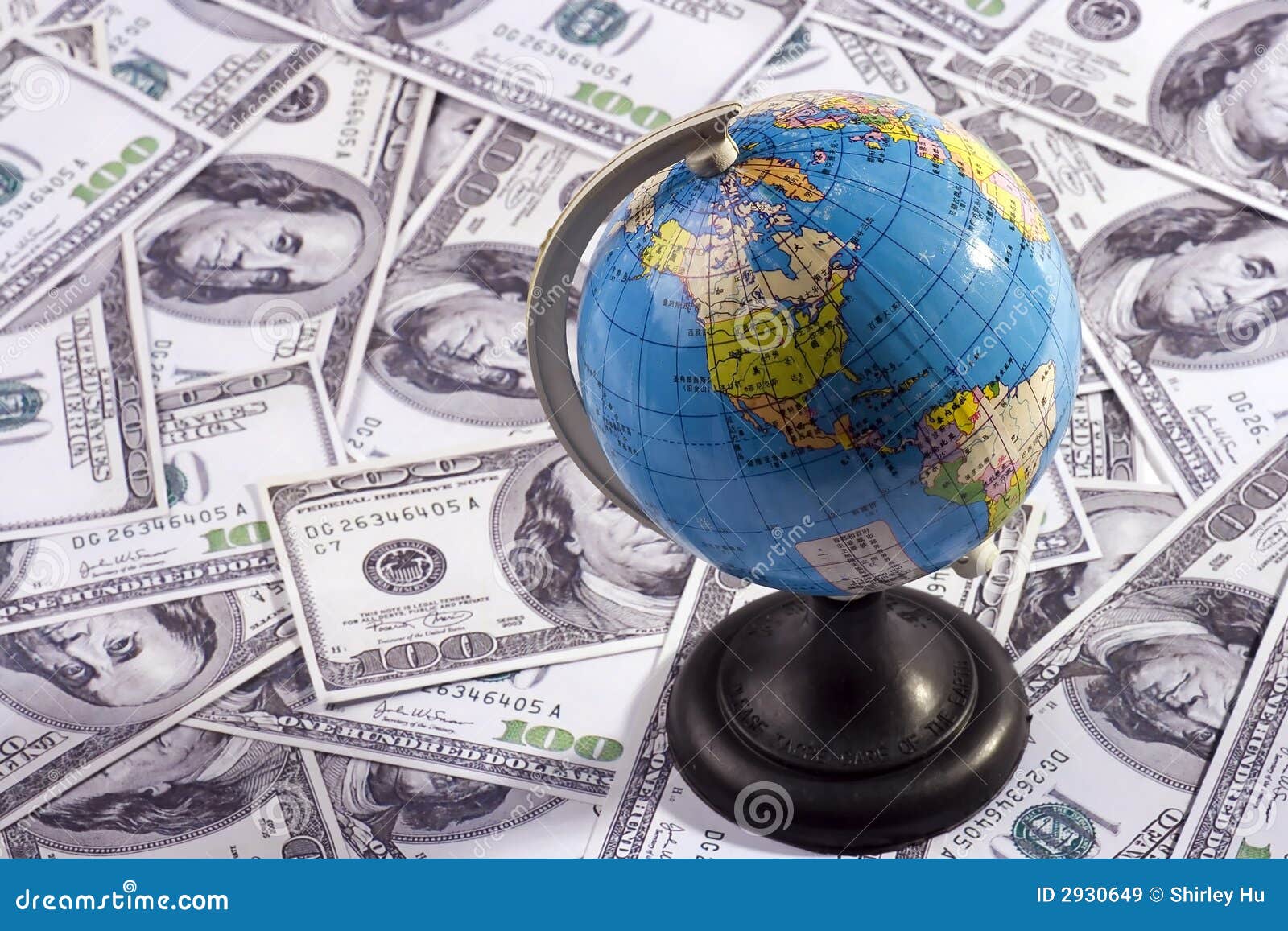 Globe Over Money stock image. Image of economy, international - 2930649